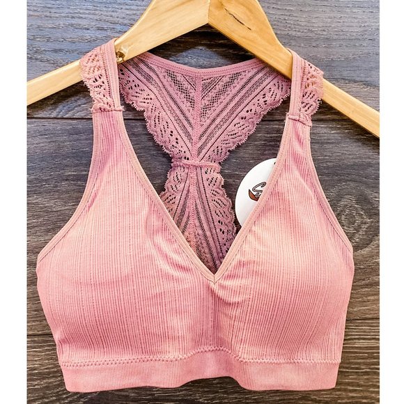 Anemone | Intimates & Sleepwear | Nwt Mauve Lace Racerback Bralette ...